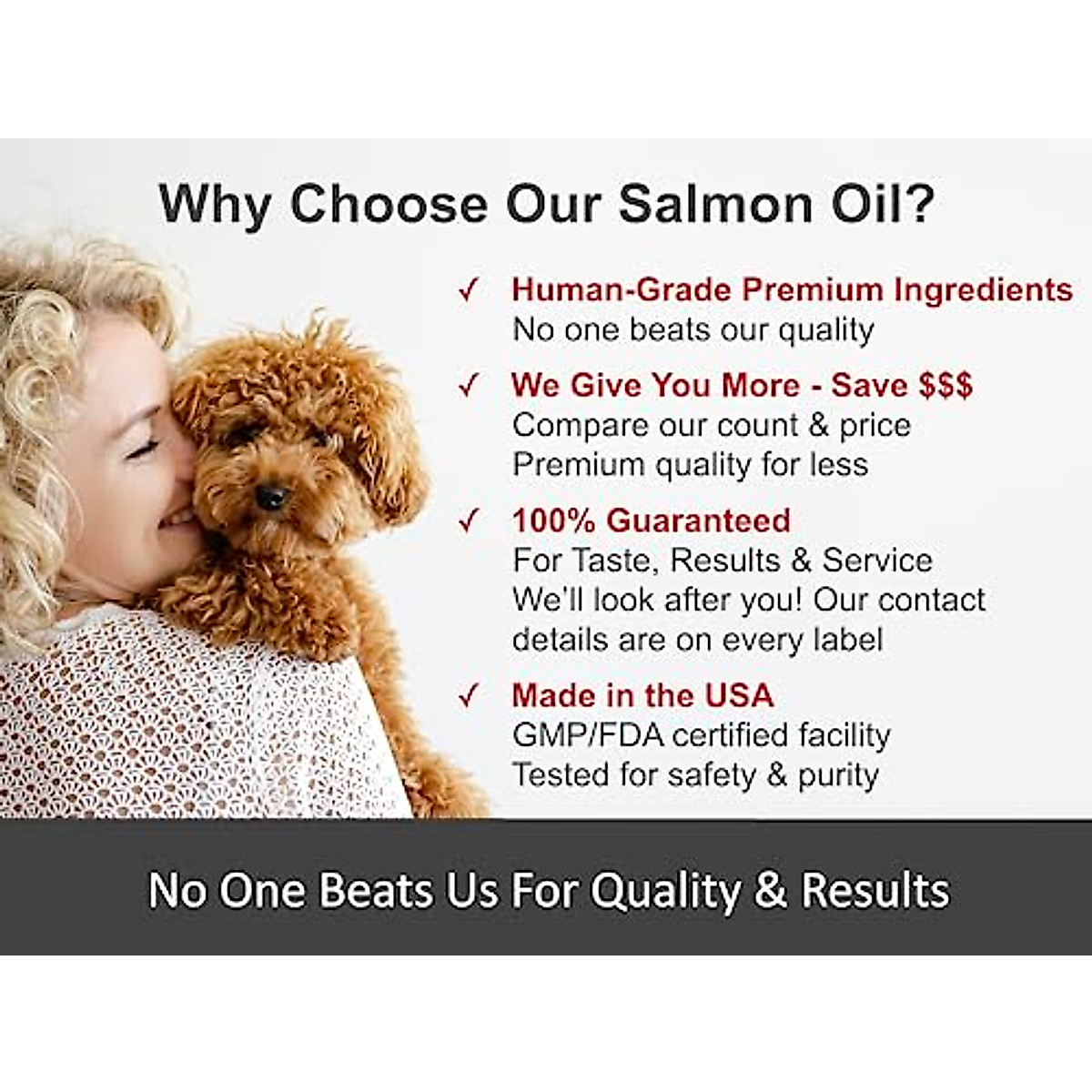 Pure Wild Alaskan Salmon Oil for Dogs & Cats - Relieves Scratching & Joint Pain, Improves Skin, Coat, Immune & Heart Health. All Natural Omega 3 Liquid Food Supplement for Pets. EPA + DHA Fatty Acids