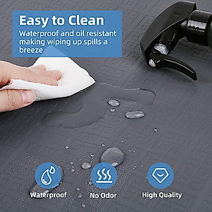 Under Sink Mat 34" x 22" Unglehome Under Sink Liner for Kitchen Waterproof Silicone Under Kitchen Sink Protector Mat Flexible Under Sink Drip Tray for Bathroom Cabinet Thick Under Sink Rubber Mat