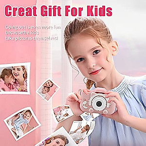 Kids Camera Toy USB Rechargeable HD Kids Camera with 400mAh Battery and 2 Inch LCD Screen Multifunctional Mini Children Video Camera with 6 Filter Effects for 3-8 Years Old Boys Girls(Pink)