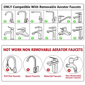 Swivel Faucet Adapter Kit, Brass 3/4-Inch Garden Hose Adapter with Aerator, Kitchen Sink Faucet Adapter for Female & Male to Male, Chrome Finish
