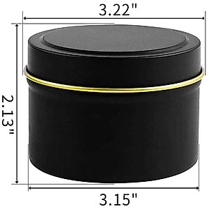 Bunhut Candle Tins,24 Pack 8oz Candle Tins for Making Candles,Bulk Candle Jars with Lids,Candle Containers for DIY Candle Making,Black Candle Tins,Empty Candle Jars for Making Candles (black-8 oz)