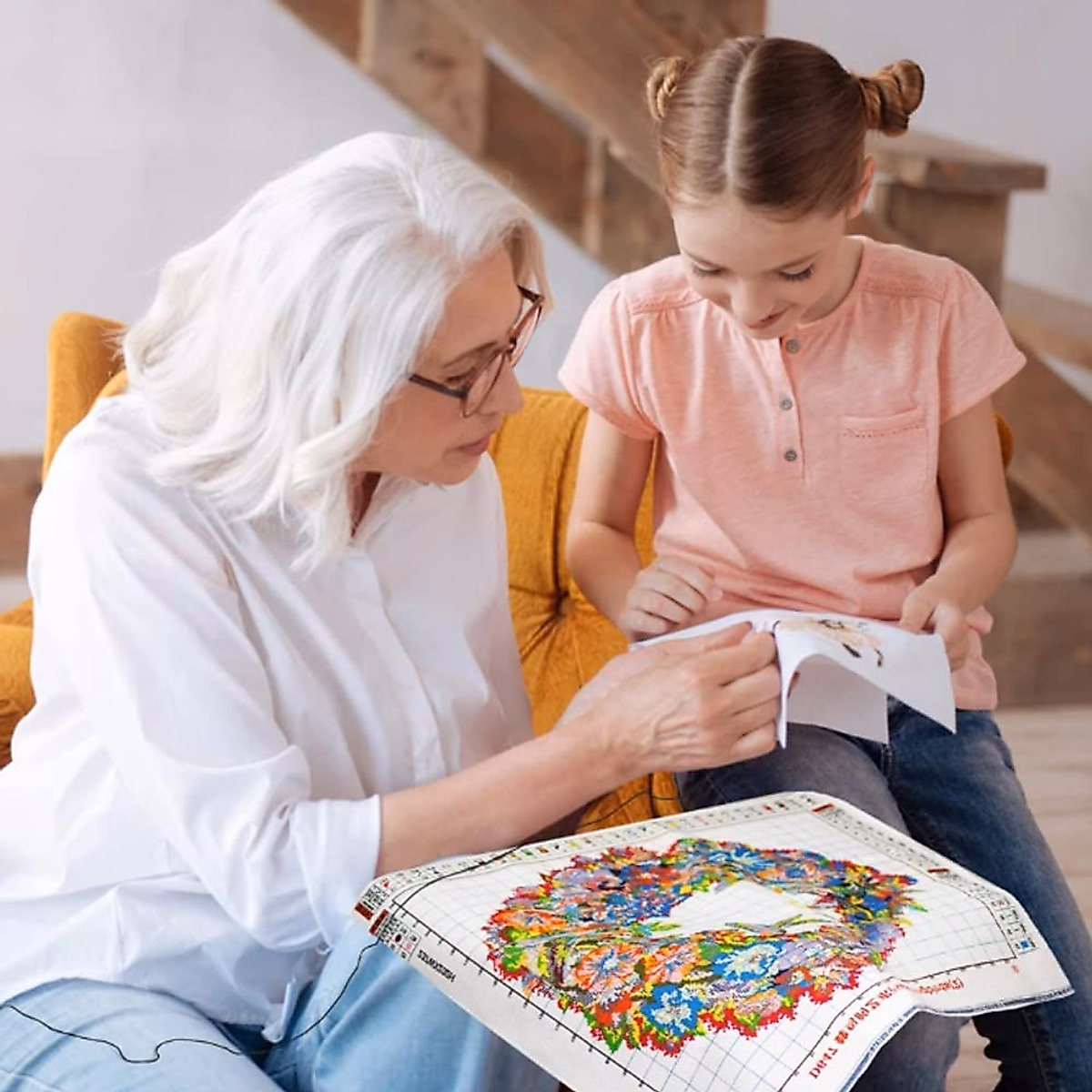 DAICHEL Mushroom Cross Stitch Kits for Adults - Stamped Crossstitching Kits Preprinted 11 Count Cross-Stitch Kit for Beginner, 11CT Prestamped Easy Pattern Needlepoint Kits Crafts Decor 11.8x15.7inch