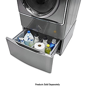 Kenmore Elite 51043 29" Wide Laundry Pedestal with Storage Drawer in Metallic silver