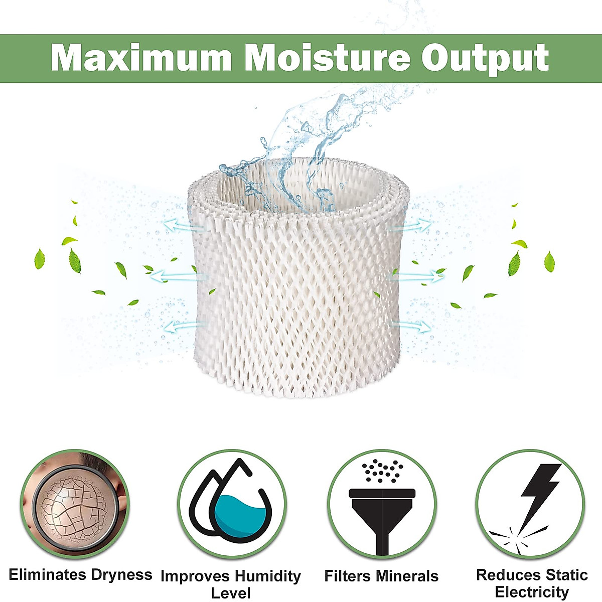 Humidifier Filter A Compatible with Honeywell Humidifier HCM-350 Series, Honeywell Cool Mist Humidifier, HCM710, HEV312W, Filter HAC-504, 4-Pack