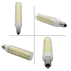Lxcom Lighting E11 LED Corn Bulb 15W Dimmable Ceramic Candelabra Bulbs (2 Pack)- 136 LEDs 2835 SMD 1500LM Cool White 6500K 120W Equivalent T3/T4 JDE11 120V Lamp for Home Lighting