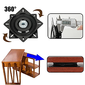 WORDFUN Lazy Susan Hardware Heavy Duty Turntable Bearing Swivel Plate Hardware Cold Rolled Steel Bearing Turntable Bearing 6 8 10 12inch for Recliner Chair Or Furniture
