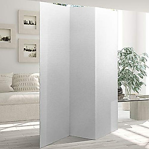 6 ft. Tall White Cardboard Privacy Screen Room Divider - 5 Panel