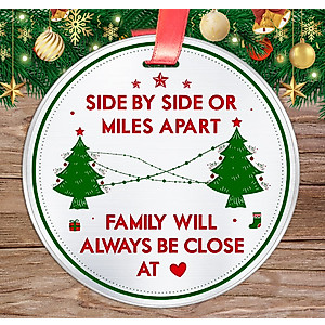 Elegant Chef Family Christmas Ornament Gifts- Side by Side Or Miles Apart Family Will Always be Close at Heart- Long Distance Love Decoration for Xmas Holidays Celebration