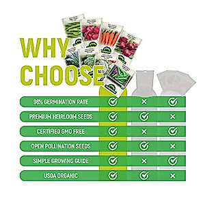 Organic Winter Vegetable Seeds Heirloom Seeds for Planting, Green Beans, Beets, Broccoli, Carrot, Cauliflower, Kale, Peas, Radish - Môpet Marketplace