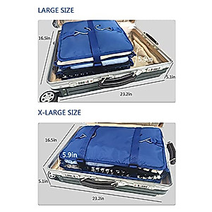 Tmzlier Portable Hanging 3-Shelf Travel Shelves Bag Packing Cube Organizer Suitcase Large Capacity Storage with 2 Hooks (Black, X-Large)