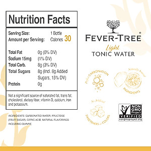 Fever-Tree Refreshingly Tonic Water, Light, 6.8 Fl Oz (Pack of 24)