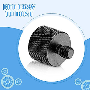 4 Pieces Mic Stand Adapter 5/8 Female to 1/4 Male for Camera Mount Tripod Thread Adapter Conversion Connector Screw Adapter for Microphone Stand Mount Adapter (Black)