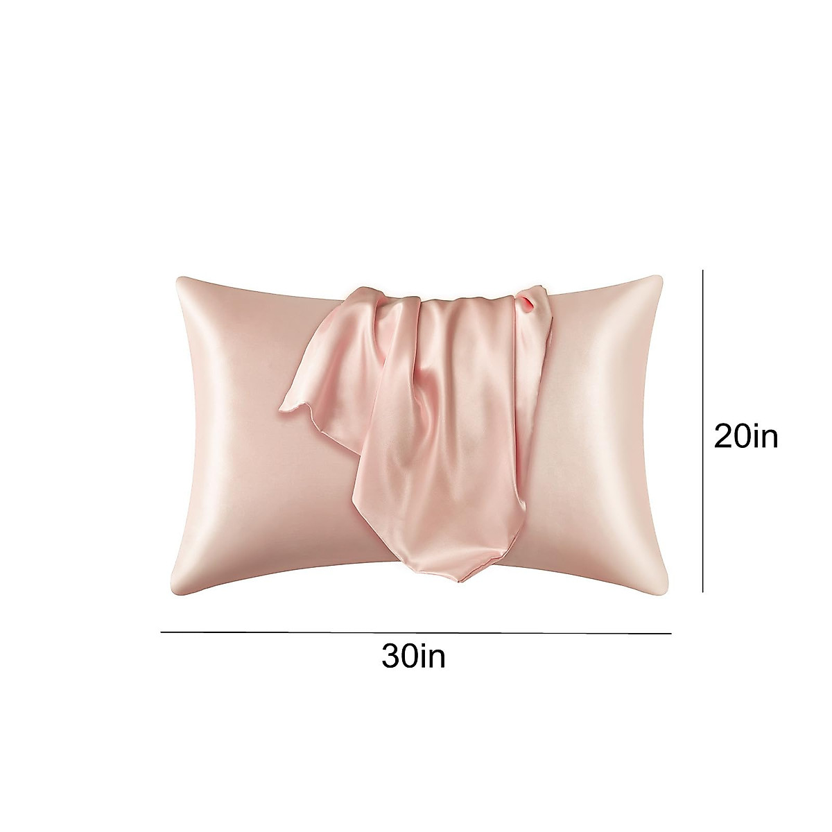 2 Packs Silk Pillow Cases, Satin Pillowcase for Hair and Skin, Pillowcases Standard Size Set of 2, Luxury Soft Satin Pillowcovers 20x30 Inches, for Women Men