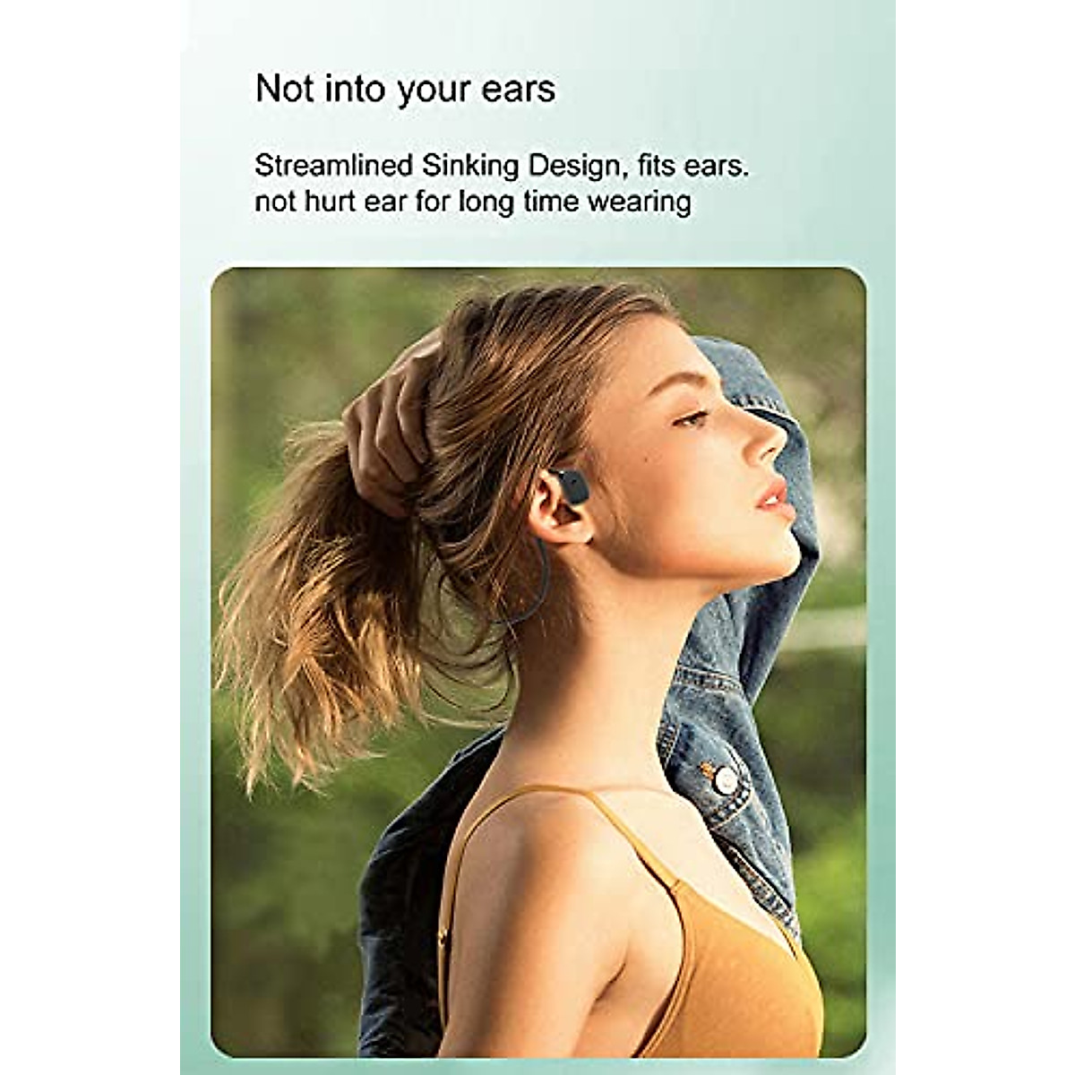 AIFMY Open Ear Wireless Air Conduction Headphones for Sports, Bluetooth 5.1Not in-Ear Headset with Mic,Black