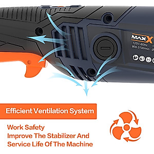 MAXXT Burnishing Polishing Machine, 1300w Surface Conditioning Tool, 6 Speed Variable 3200RPM Motor Drum Machine Grinder, Handheld Electric Stainless Steel Polisher With 3 Polishing Wheels