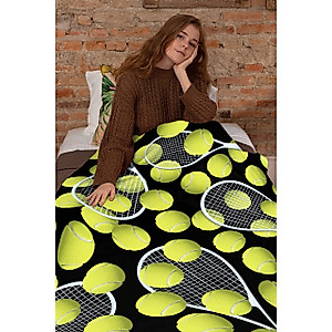 Softerhug Blanket Tennis Soft Cozy Throw Lightweight Microplush Blankets for Couch Bed Sofa All Season Warm-60"x50" Twin for Teen
