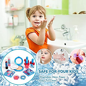 Sendida Kids Makeup Kit for Girls, Kids Play Real Washable Makeup Kit Cosmetics Toys Gift for Little Girls Toddlers Dress up Set, Birthday Gift Toys for 4-6 Years Girls