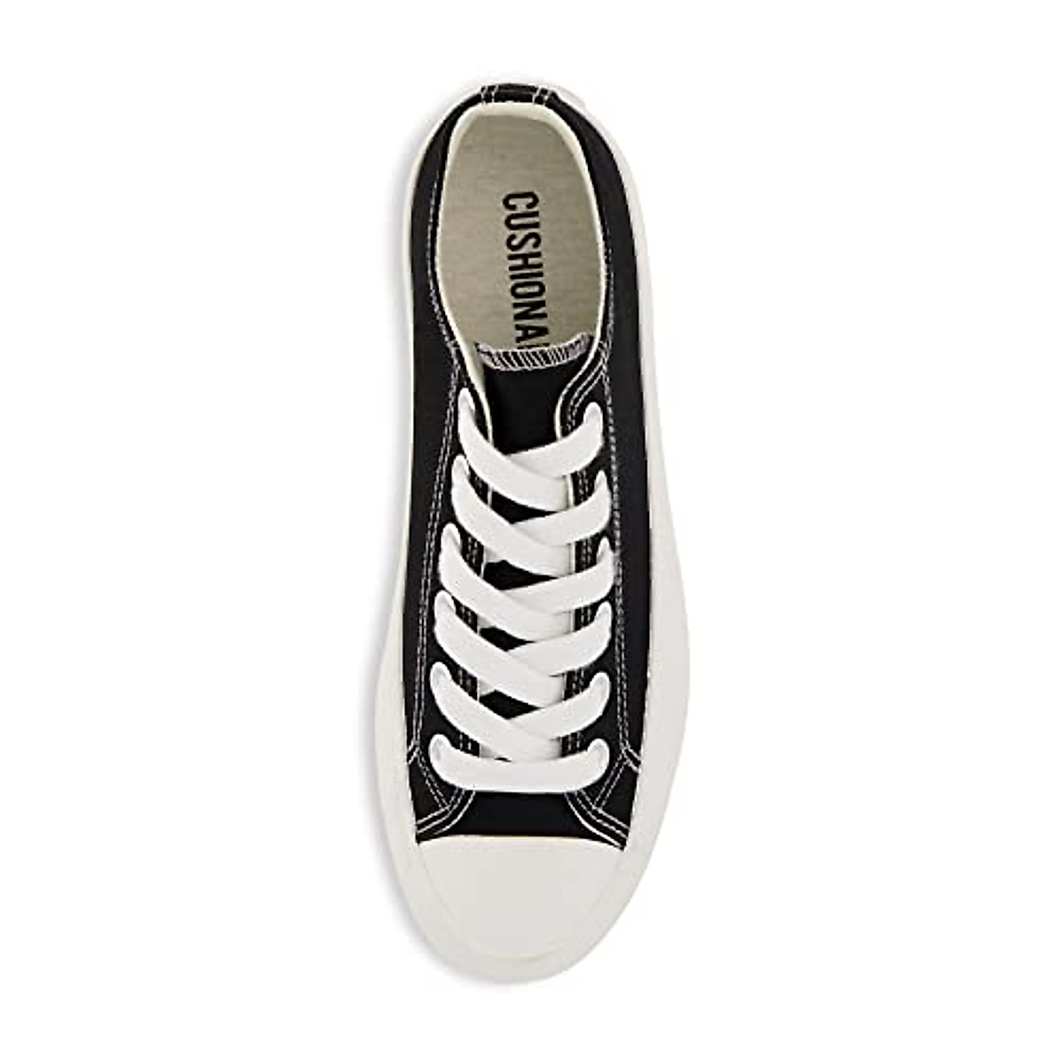 CUSHIONAIRE Women's Vasco Low top Canvas Sneaker +Memory Foam, Black 11