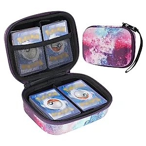 Brappo TCG Trading Card Case,Compatible with Skip Bo,Set Enterprises Five Crowns Card Games&baseball card,Soccer Cards and various game cards,Fits up to 400 Cards. (Not including Cards)(pink)