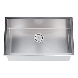 Dowell 9" Deep Undermount Single Bowl 30x18 Stainless Steel Kitchen Sink (18 Gauge, 6002 2318C)