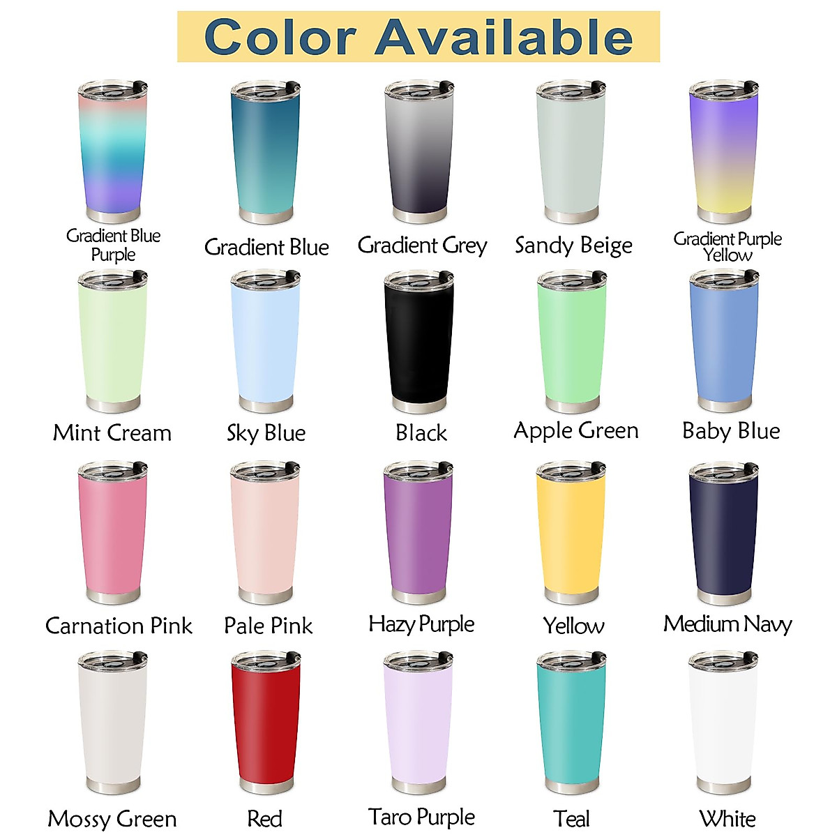 Personalized Coffee Tumbler with Pictures Text - 20oz Custom Leak Proof Tumblers Travel Cup with Lid, Custom Photo Gifts for Birthday Anniversary Christmas for Women Men