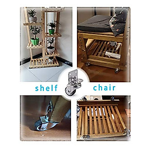 Skelang 4 Pcs 1 Inch Side Mounting Casters, TPE Swivel Plated Caster Wheels, L- Shaped Mute Wheel, Replacement for Baby Bed, Carts Trolley, Kitchen Cabinet, Furniture, Table, Loading Capacity 100 Lbs