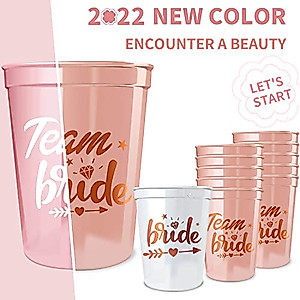 Bachelorette Party Favors Cups (11 packs),Bride & Team Bride Decorations Supplies for Wedding Shower Reusable Plastic Cups