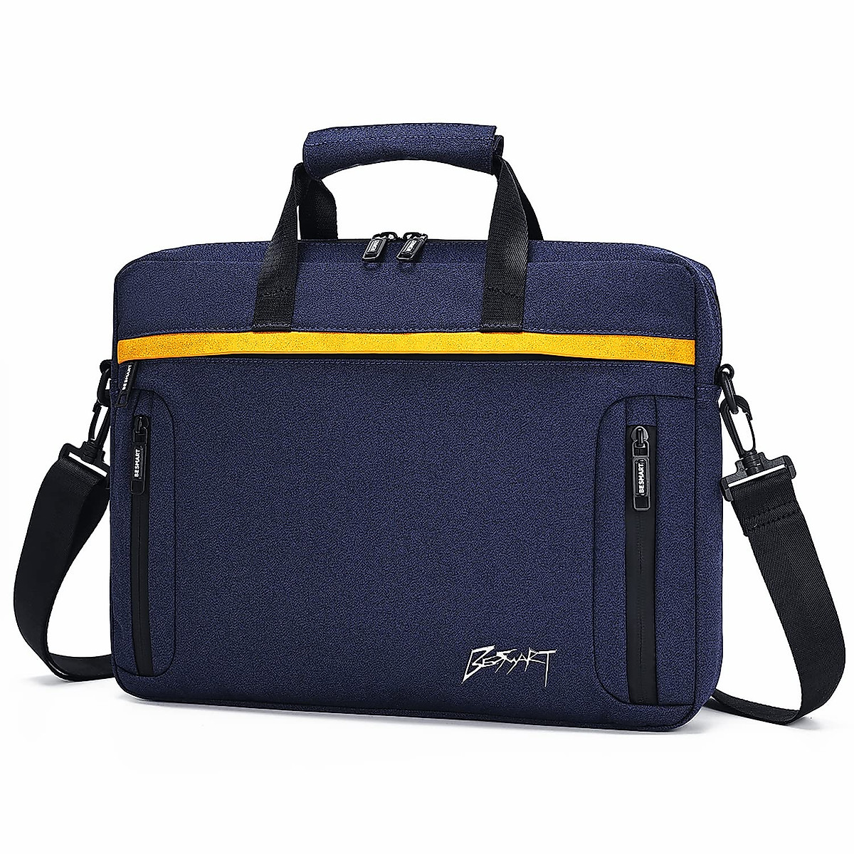 BE SMART Business Laptop Carrying Case bag, Briefcase Messenger Bag fits 15.6 inch Computer, Crossbody Shoulder Bag with RFID Pocket for Work or travel, Man & Woman