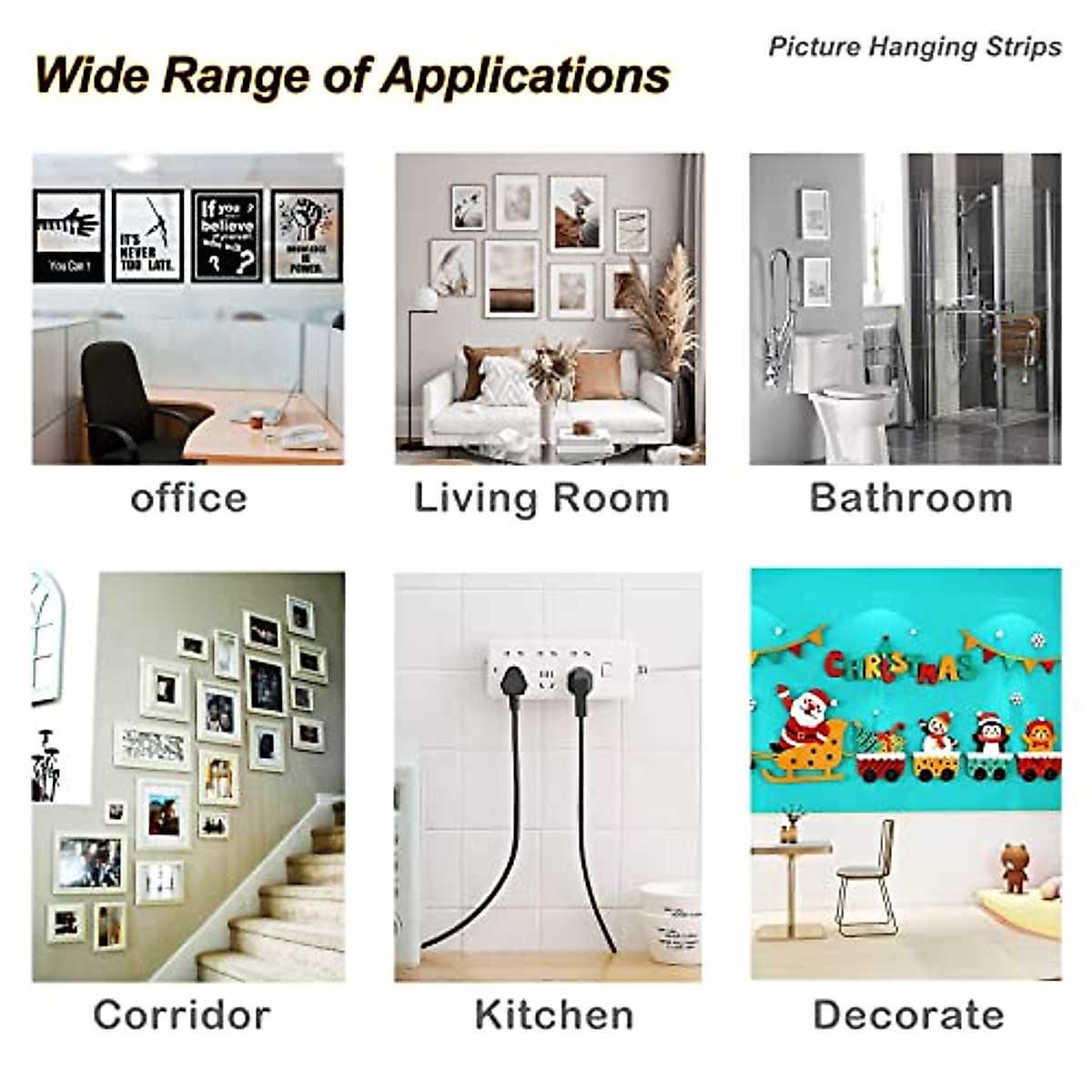 Karsbarwe 48-Pairs(96 Strips) Small Picture Hanging Strips Heavy Duty,Hook and Loop Tape,Water-Resistant Adhesive Strips for Frame Hanging,No Tools Wall Hanging Strips