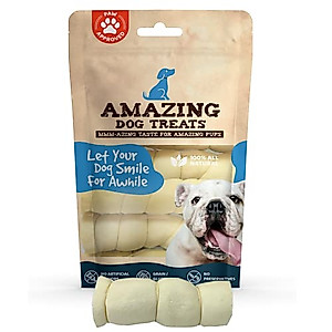 Amazing Dog Treats - Beef Cheek Rolls (6 Inch Regular - 4 Pcs) - No Hide - Safe Rawhide Alternative Dog Chew - Great for Power Chewers - Long Lasting Dog Chew - No Splinters - Retriever Rolls For Dogs