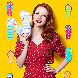 52 Feet Flip Flop Party String Summer Party Garland Flip Flop Hanging Banner Beach Party Garland for Summer Party Beach Party Slipper Theme Party Baby Shower Birthday Party