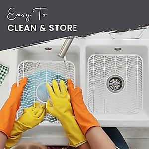 DecorRack Sink Protector for Kitchen Sink, 12 x 11 inches, Kitchen Sink Dish Mat, Protect Sink from Stains, Damage, Scratches, Dishwasher Safe Sink Grid (1 Pack)