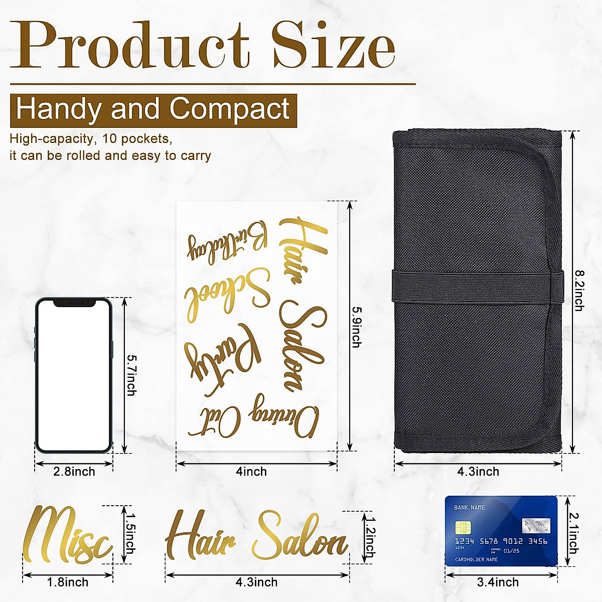 Money Wallet, Money Organizer for Cash with 10 Zippered Pocket, Large Capacity Money Pouch, Money Bag, Unisex Budget Wallet,Cash Bag with 60 Sticker Labels, Money Holder for Budgeting,Receipt and Tips