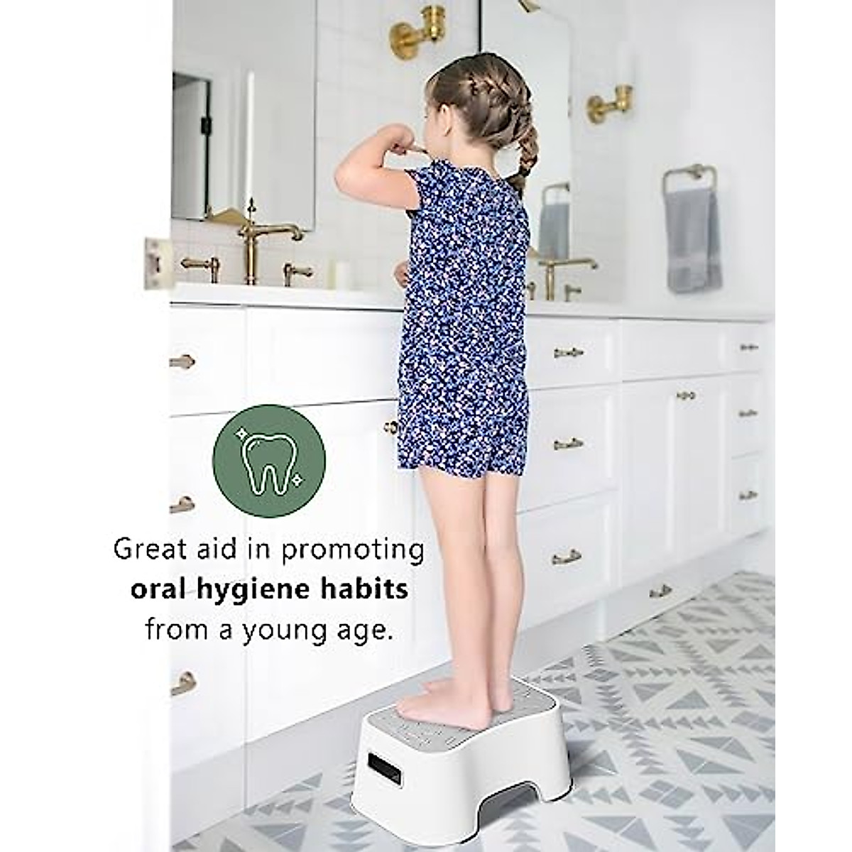 UNCLE WU Step Stool for Kids(2 Pack) - Toddler Lightweight Step Up Stool for Kitchen - Bathroom Safety Bottom as Potty Training Stool - Premium Slip-Resistant Surface Step Stool for Kids/Adult (Gray)