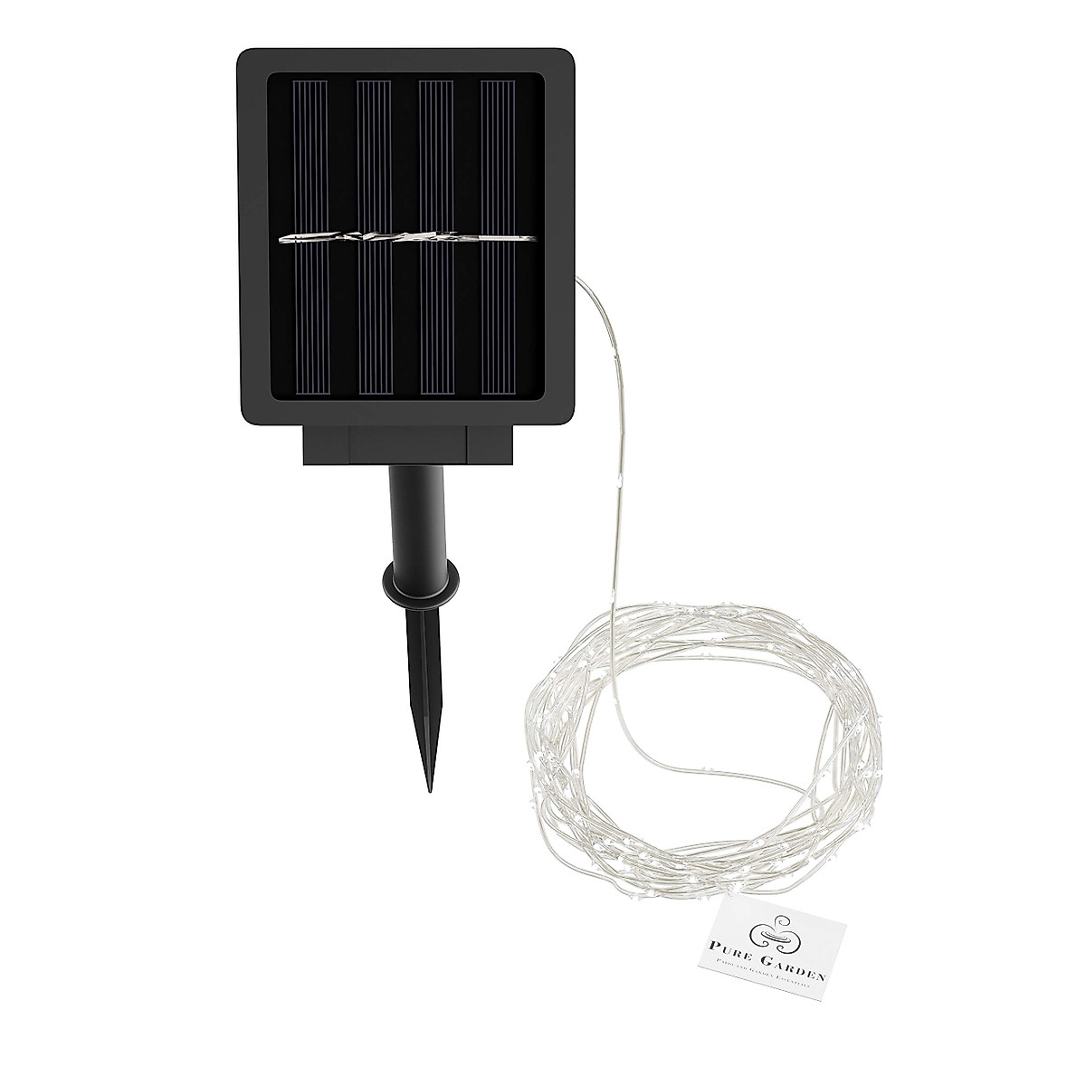 Home Pure Garden Outdoor Starry String Solar Powered Cool White Fairy 100 LED 8 Lighting Modes for Patio, Backyard, Events