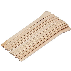 Fodattm 100PCS Wood Wax Applicator Sticks Spatulas for Eyebrow Nose Hair Removal Ice Cream and Mask Sticks Applicator