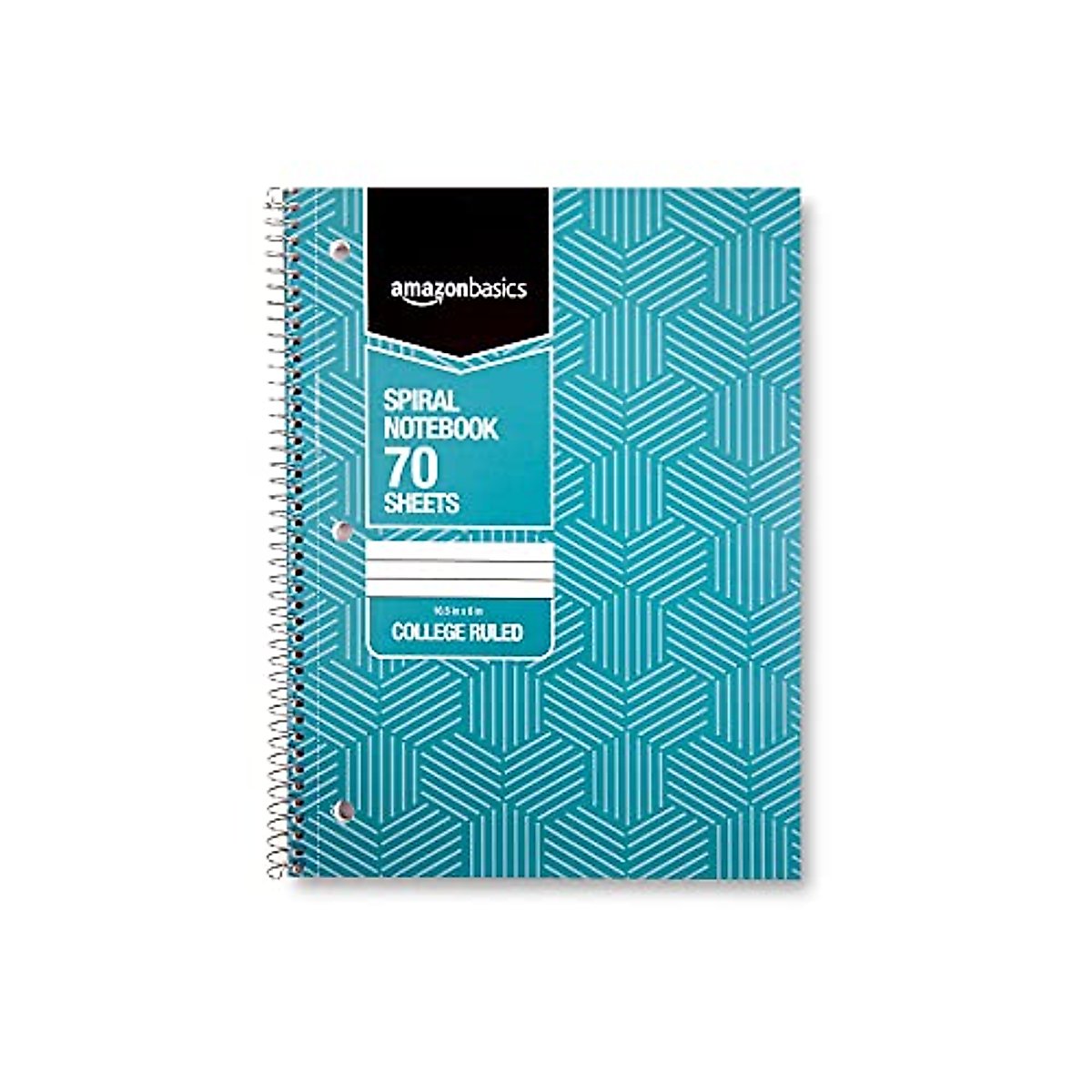Amazon Basics College Ruled Wirebound Spiral Notebook, 70 Sheet - 5-Pack, Assorted Sunburst Pattern Colors