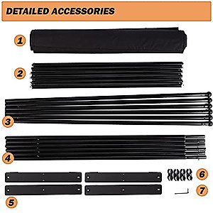 SmarketBuy Room Divider 3 Panels Folding Partition Privacy Screen for Home Decor Office Yard Bedroom, Black (71.7" x 88.2")