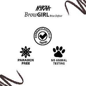 Nykaa Cosmetics Browgirl Eyebrow Definer Pencil - Shape and Fill in Brows - Gives Natural, Fuller-Looking Appearance - Groom Hairs in Place with Built-In Spoolie - Bewitched Chestnut - 0.01 oz
