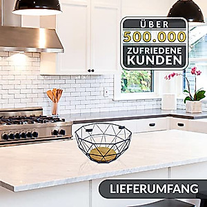 Fruit Bowl for Kitchen Counter - Fruit Basket for Kitchen Countertop - Black Fruit Bowls Vintage Style - Keeps Fruits and Vegetables Fresh - 10.2 x 4.7 x 5.3 in