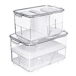 SANNO Vegetable Fruit Containers Fridge Food Storage Produce Saver Container Produce Saver Containers for Refrigerator, Containers Produce Saver