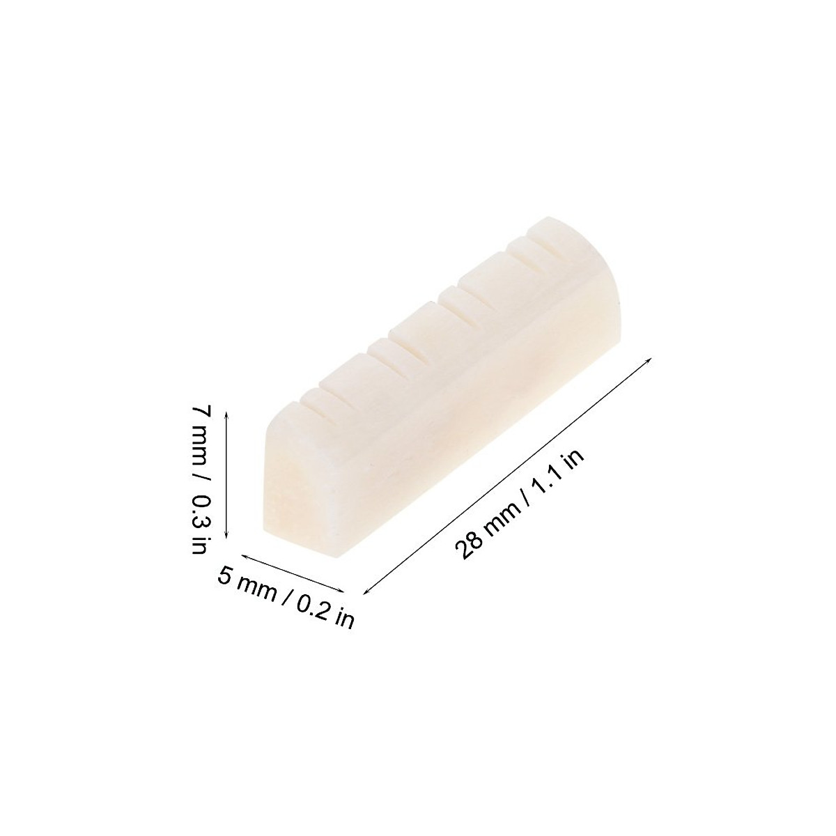 Alomejor Mandolin String Nut Bone Mandolin Bridge Saddle and Nut Instrument Replacement Accessories for 8 String Mandolin