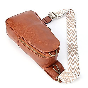 Women Chest Bag Sling Bag Leather Crossbody Bag Female Satchel Daypack Waist Shoulder Sling backpack for Travel Work school