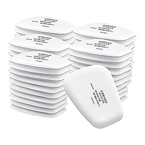 50PCS 5N11 Respirator Filter Cotton, Replacement Particulate Filter Cotton for 6200, 6502, 7502, 6800, and FF402 Series Respirator Mask, Respirator Filter Against Dust, Paint, Spray, Chemicals (50)