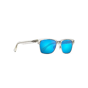 Maui Jim Men's and Women's Kawika Polarized Classic Sunglasses, Crystal/Blue Hawaii, Medium