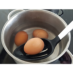 Daily Kitchen Cooking Spoons Set Heat Resistant Silicone and Stainless Steel Metal - Serving Spoon with Rubber Grip - Flexible Silicone Spoon for Non Stick Cookware – Spoons for Cooking – 2-Set