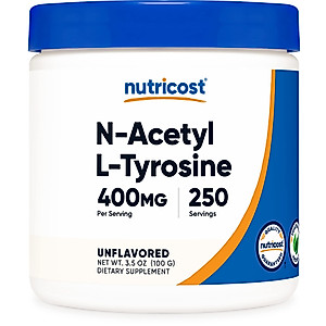 Nutricost Pure N-Acetyl L-Tyrosine (NALT) Powder 100 Grams