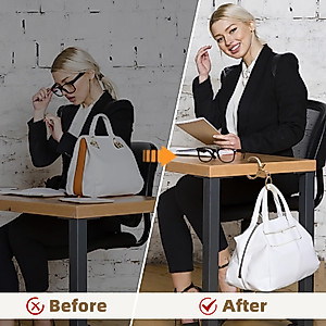 MAGTOBO Handbag Holder More Versatile Purse Hook Hanger for Table with Circular Carabiner Clip Fits on Car, Back of Chairs, Door..