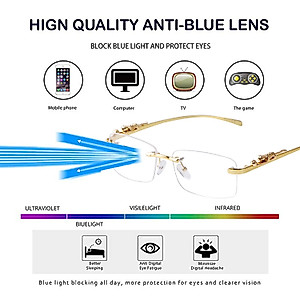 JUDOO Fashion Rimless Rectangle Sunglasses for Women Men Trendy Tinted Lens Frameless Shades UV400 Protection Lens