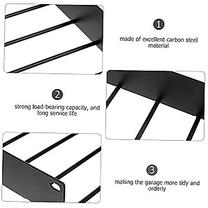 BUGUUYO Black Tool Room Supplies Carbon Steel Drill Rack Hand Tool Holder Electric Drill Storage Rack